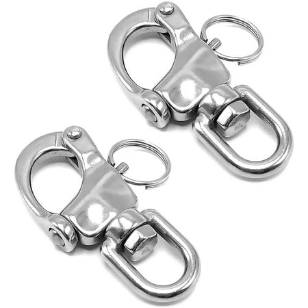 2 PCS Swivel Eye Snap Shackle Quick Release Bail Rigging Sailing Boat ...