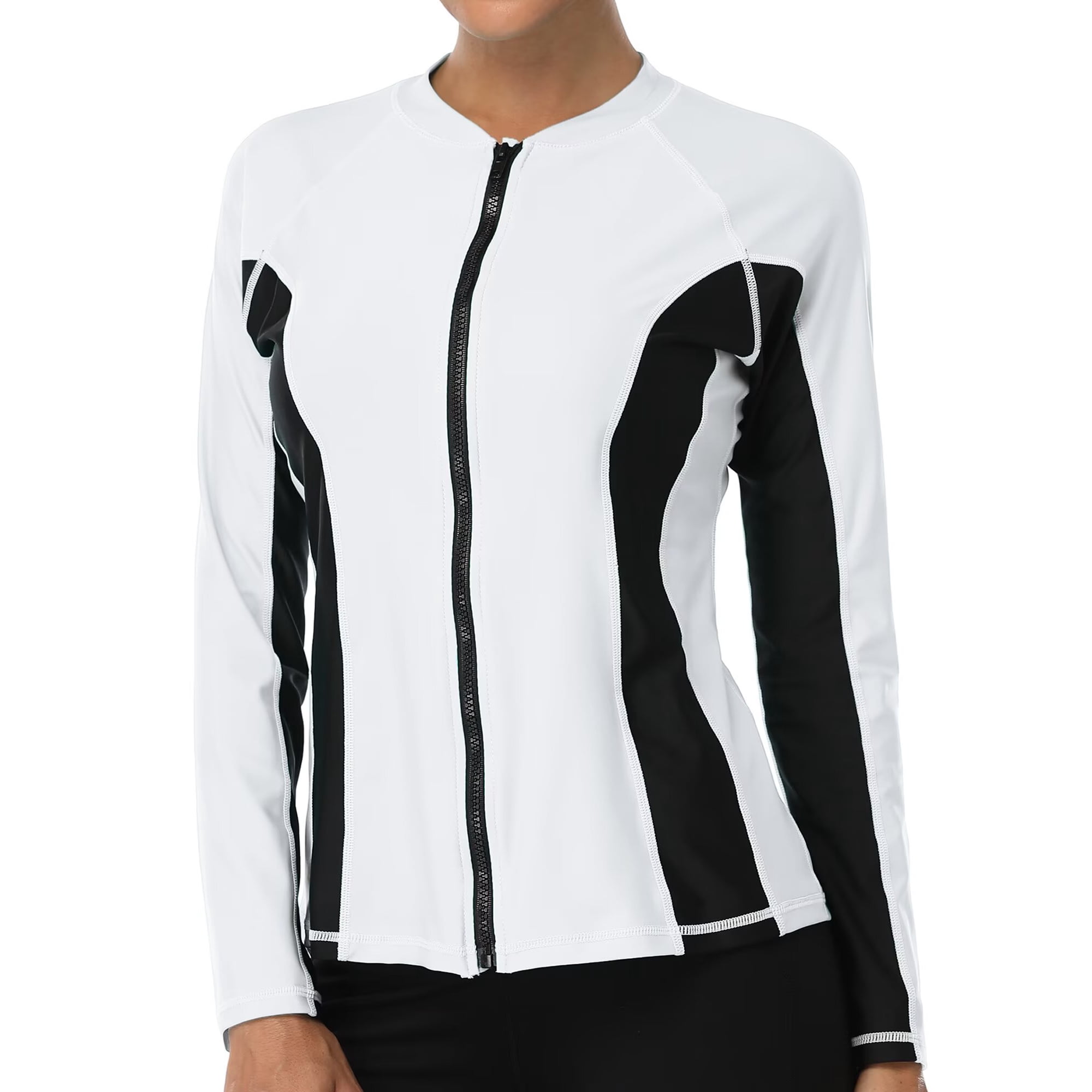 Click here for Charmo Womens Long Sleeve Rashguard Swimsuit Zip F... prices