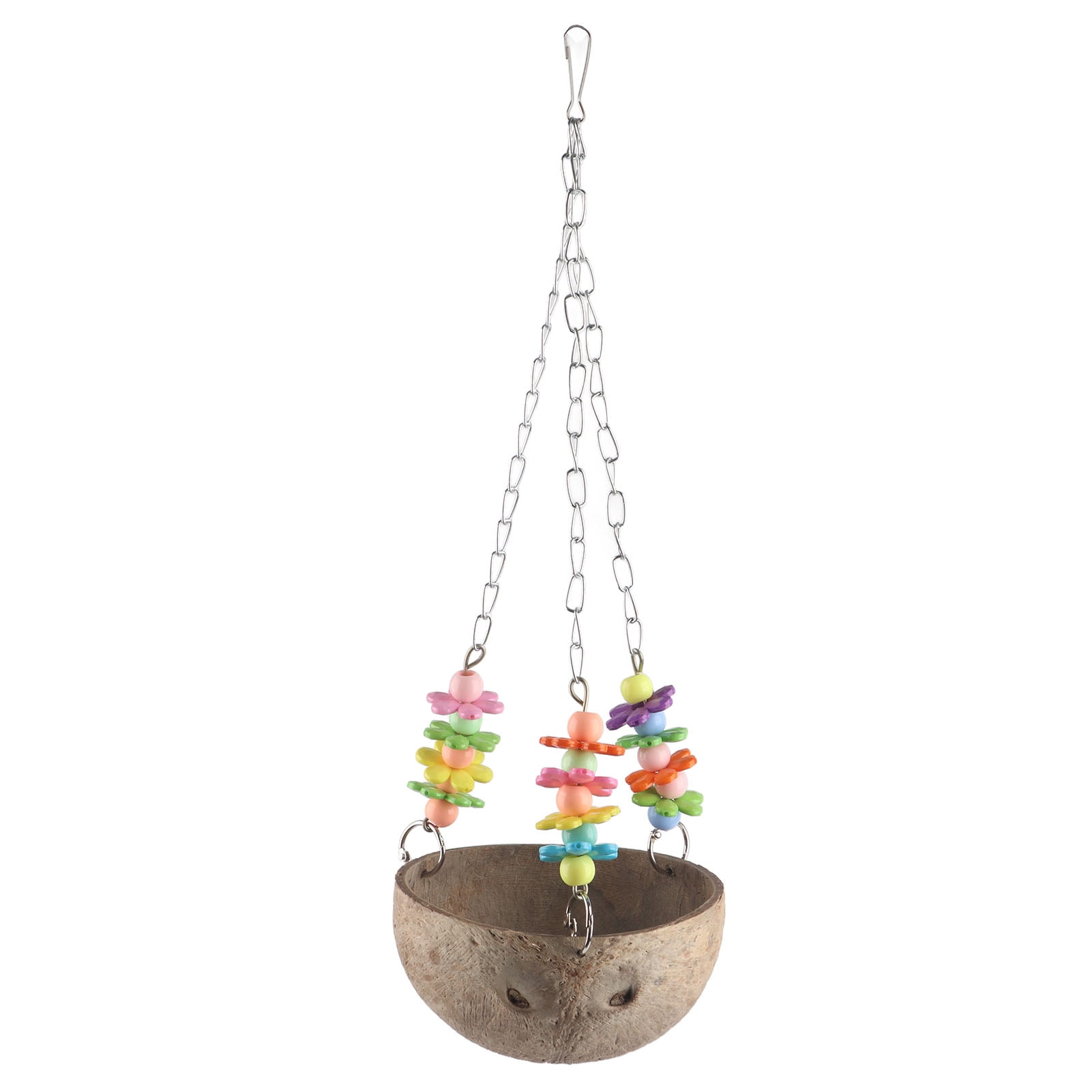 Columpio de cáscara de coco, loro pájaro, loro de cáscara de coco ...