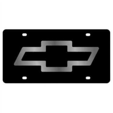 Chevy Laser Etched Logo Stainless Steel License Plate Frame (Black ...