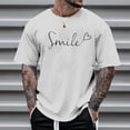 Arlun Men's Letter Graphic Print Short Sleeve T Shirts Relaxed Fit ...