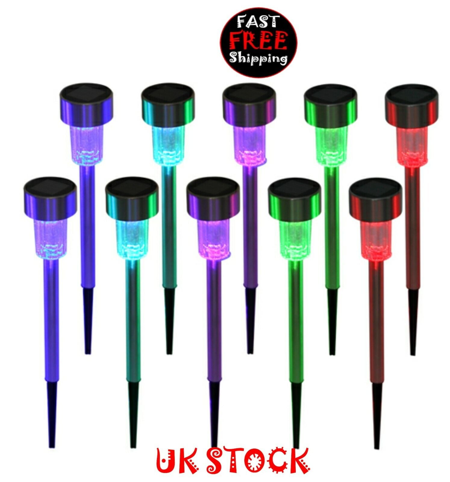 [Ship from USA] Solar Pathway Lights - 10 Pack Bright LED Solar Garden ...