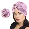 Hair Bonnet Twisted Sleep Hat Silk Like Fabric Double Layer Design ...