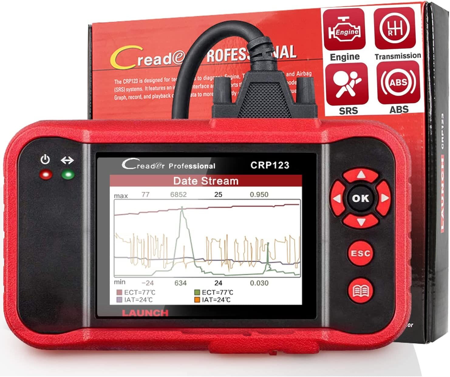 LAUNCH CRP123 OBD2 Scanner, Engine ABS SRS Transmission Car Diagnostic ...