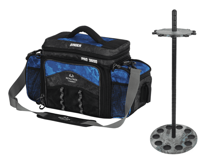 Realtree 3600 Tackle Bag with Realtree 10 Fishing Rod Round Storage ...