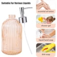 3-pack glass soap dispenser set, 14-ounce transparent, with rust ...