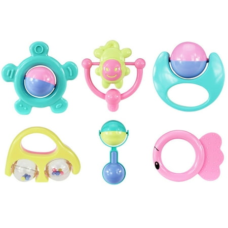 6 Pieces 10 Pieces or 14 Pieces of Newborn Baby Bell Toy Set Puzzle ...