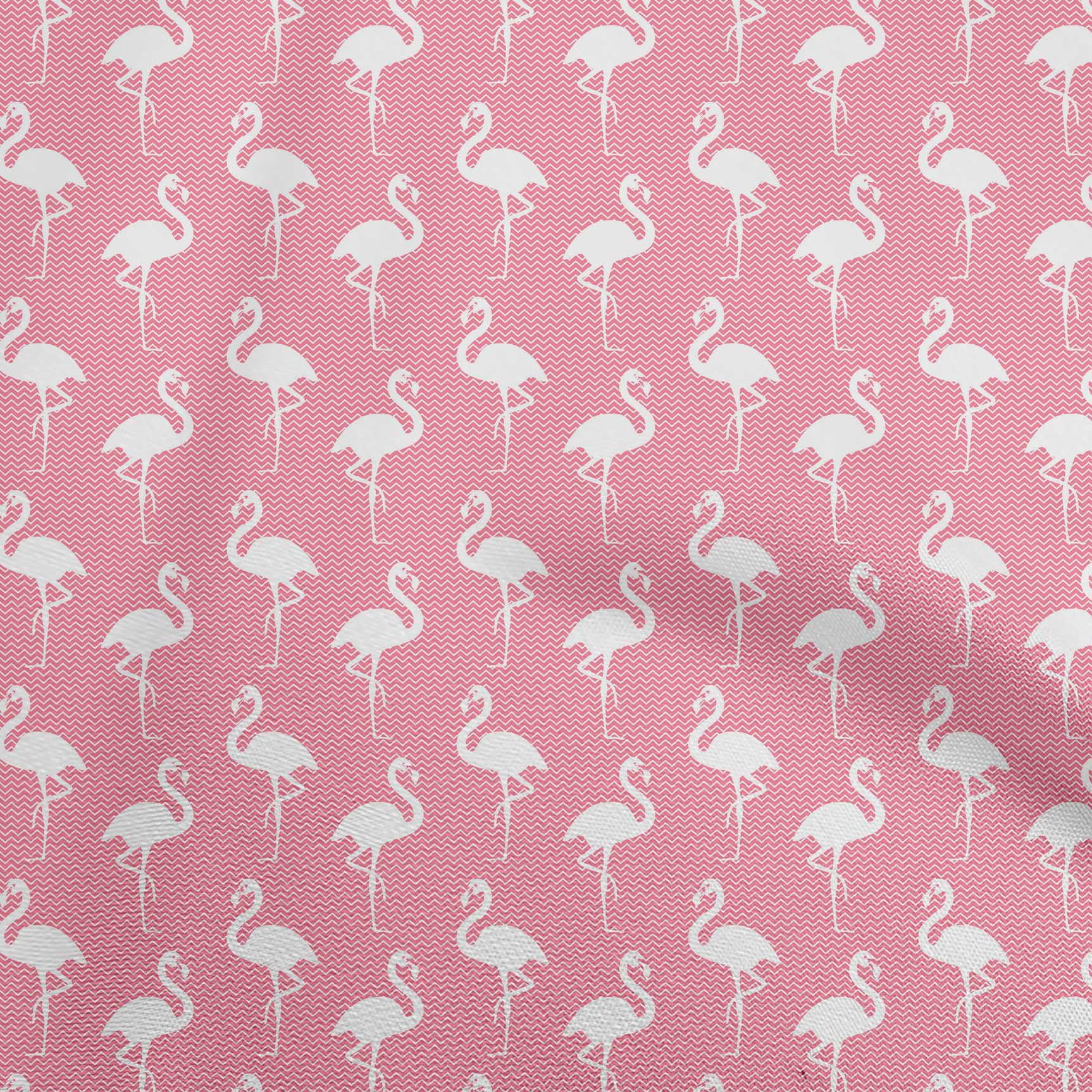 oneOone Velvet Pink Fabric Flamingo Dress Material Fabric Print Fabric ...