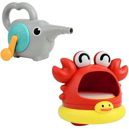 Bubble Machine for Kids, 2 Pcs Cute Machine Crab Shark Elephant Bubble ...