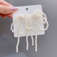BQBQERT Bows Pearls Beaded Earrings Long Tassels Shaped Ear Rings ...
