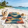 Boho oversized beach towels a painting of a lotus flower in the middle ...