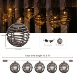 Rattan Solar Lantern, 10 LED Patio String Lights for Garden, Yard ...