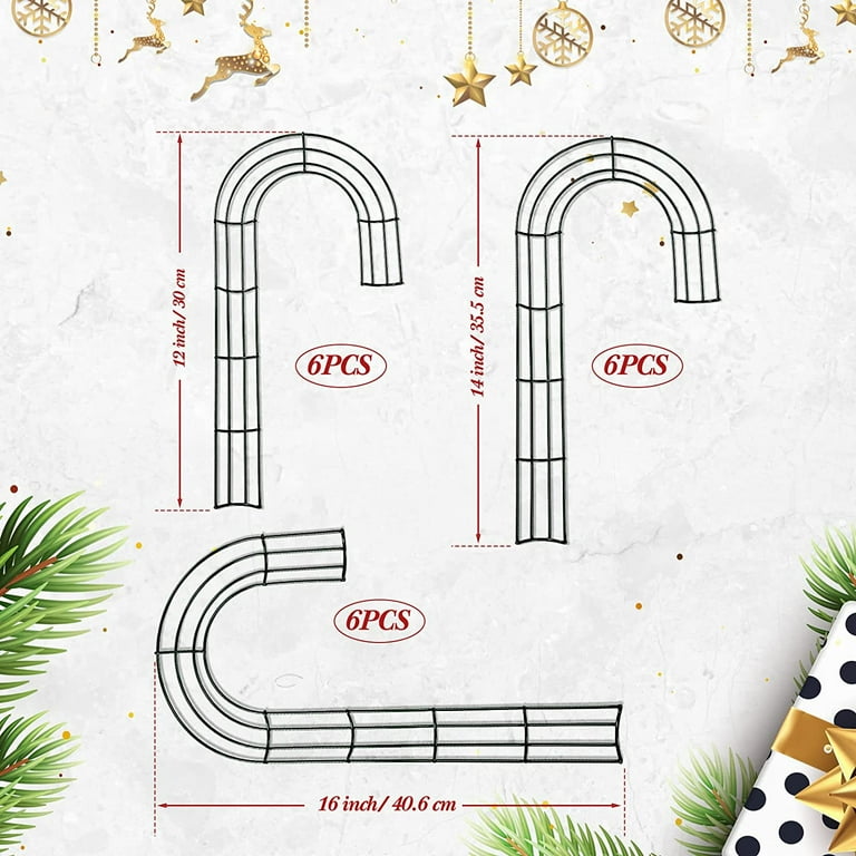 Metal Frames Candy Cane Wreath FSSTAM Candy Cane Metal Wire Wreath
