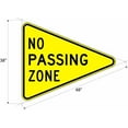 Lyle No Passing Zone Traffic Sign,38" x 48" W14-3-48HA - Walmart.com