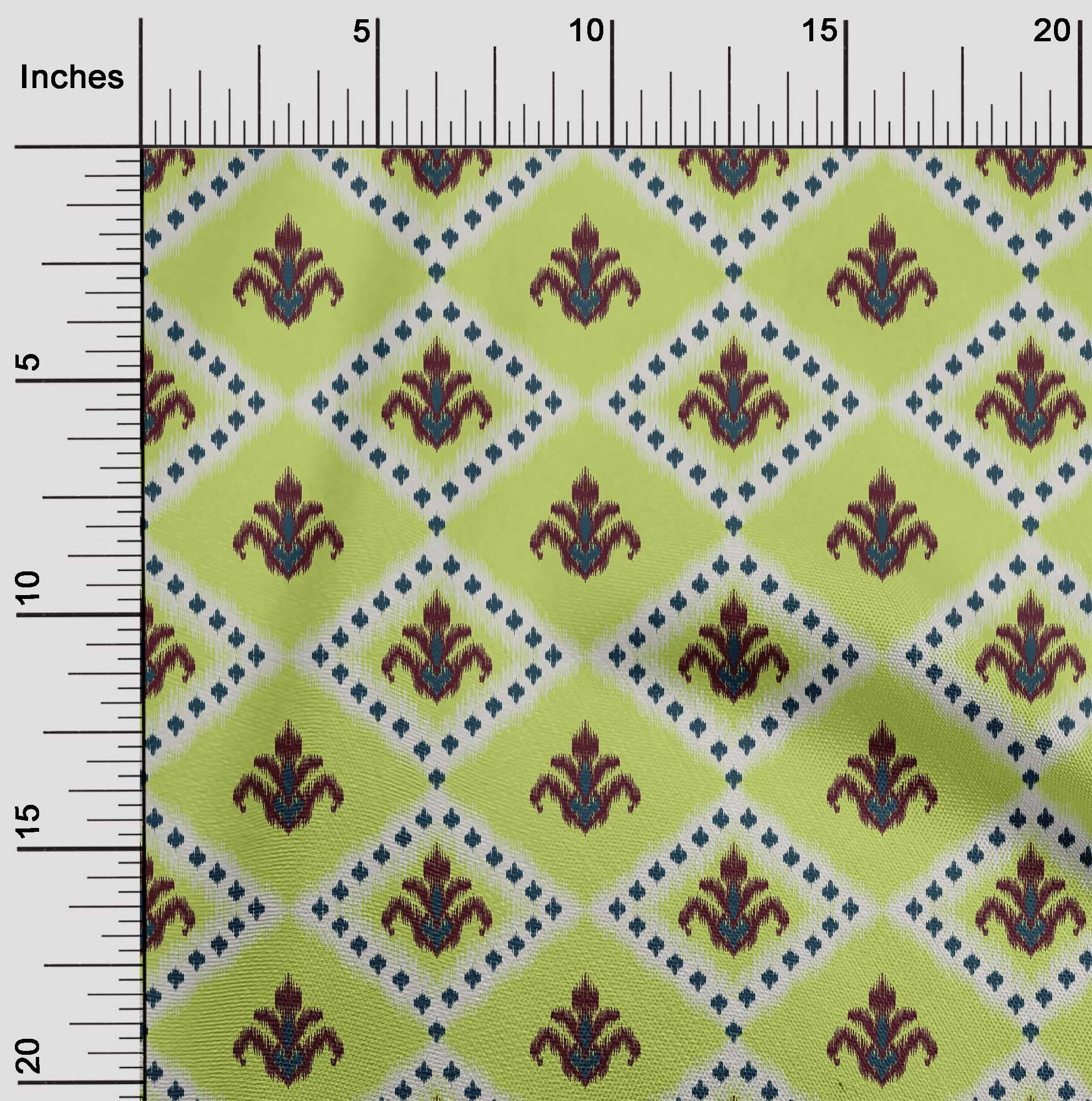 oneOone Silk Tabby Fabric Argyle Ikat Print Fabric By The Yard 42 Inch ...