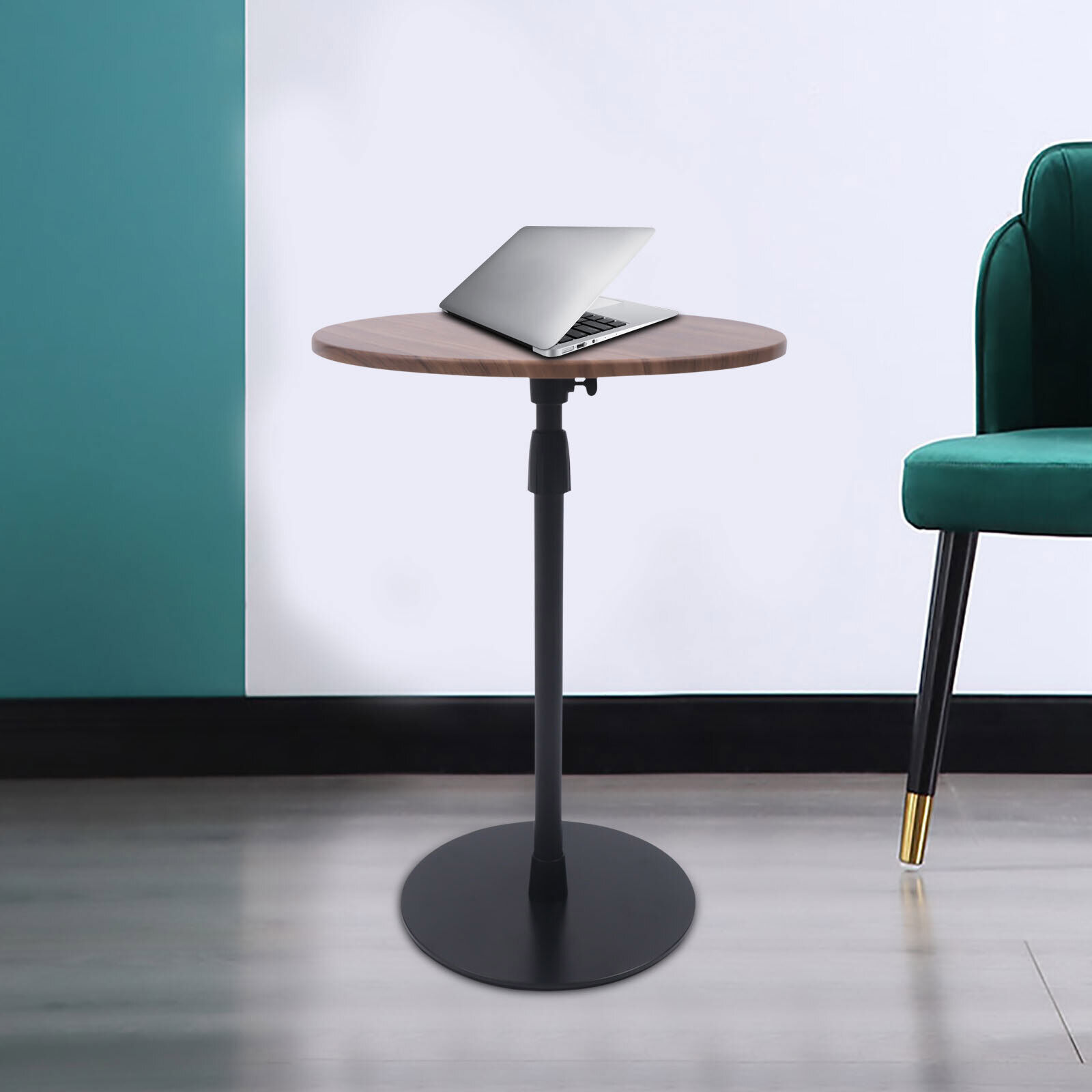 Modern Round Bedside Laptop Workstation, Adjustable Height Floor Stand ...