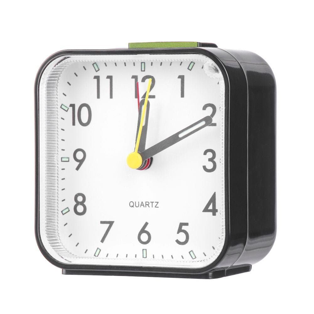 Battery Operated Alarm Clock Quartz No Tick With Night Light Bedside ...