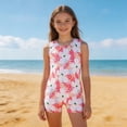 Afdoent Girls One Piece Swimsuits Kids Swimwear For Girls With Floral ...