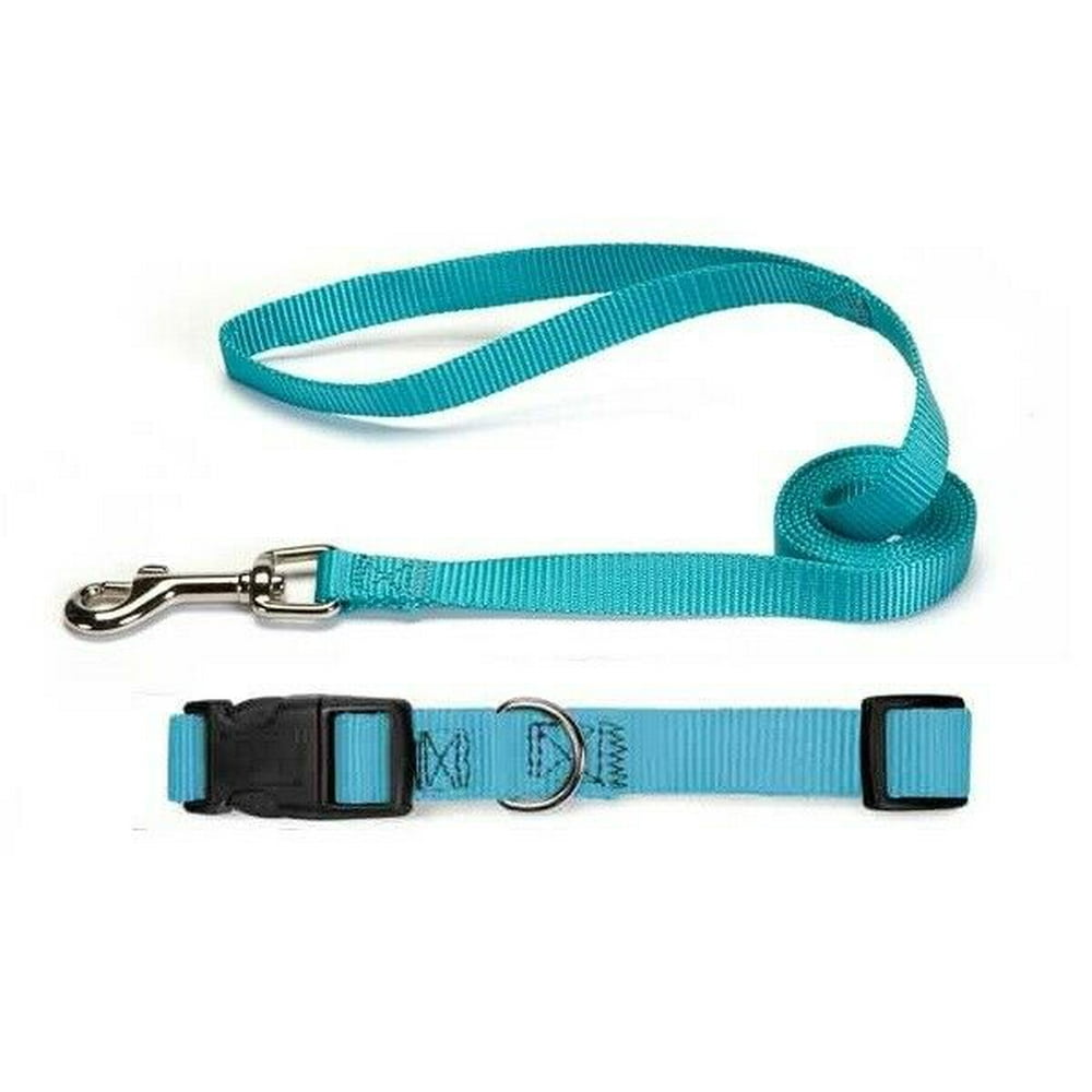 Nylon Solid Color Dog Collar and Lead 2 Piece Sets Durable Adjustable ...
