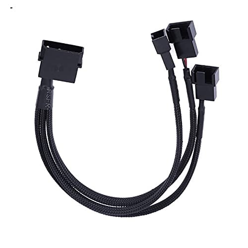 FBHDZVV 4Pin PMW Fan Splitter Cable to 3Pin/4Pin PC Case Fan Sleeved ...
