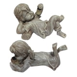 Yinreli Garden Sculpture Solar Lighted Kid Design Resin Vintage Boy ...