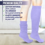 MDR Extra Long Heavy Cotton Slouch Socks, Lilac, Women's Size 9-11, 100 ...