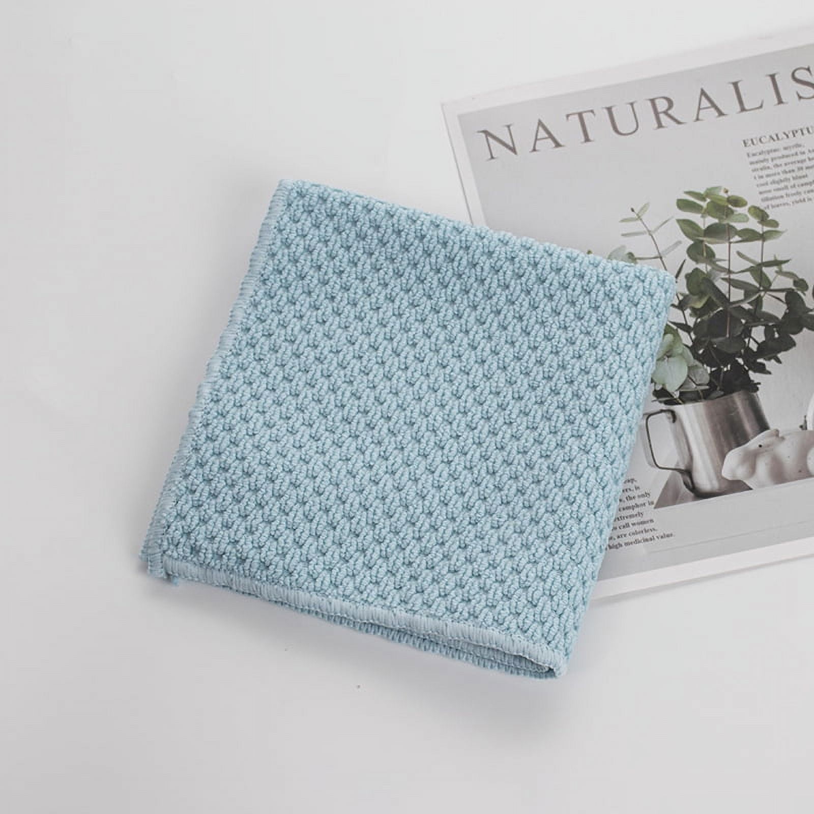 Nvzi 10 paños de cocina azules para platos, paños de microfibra ...