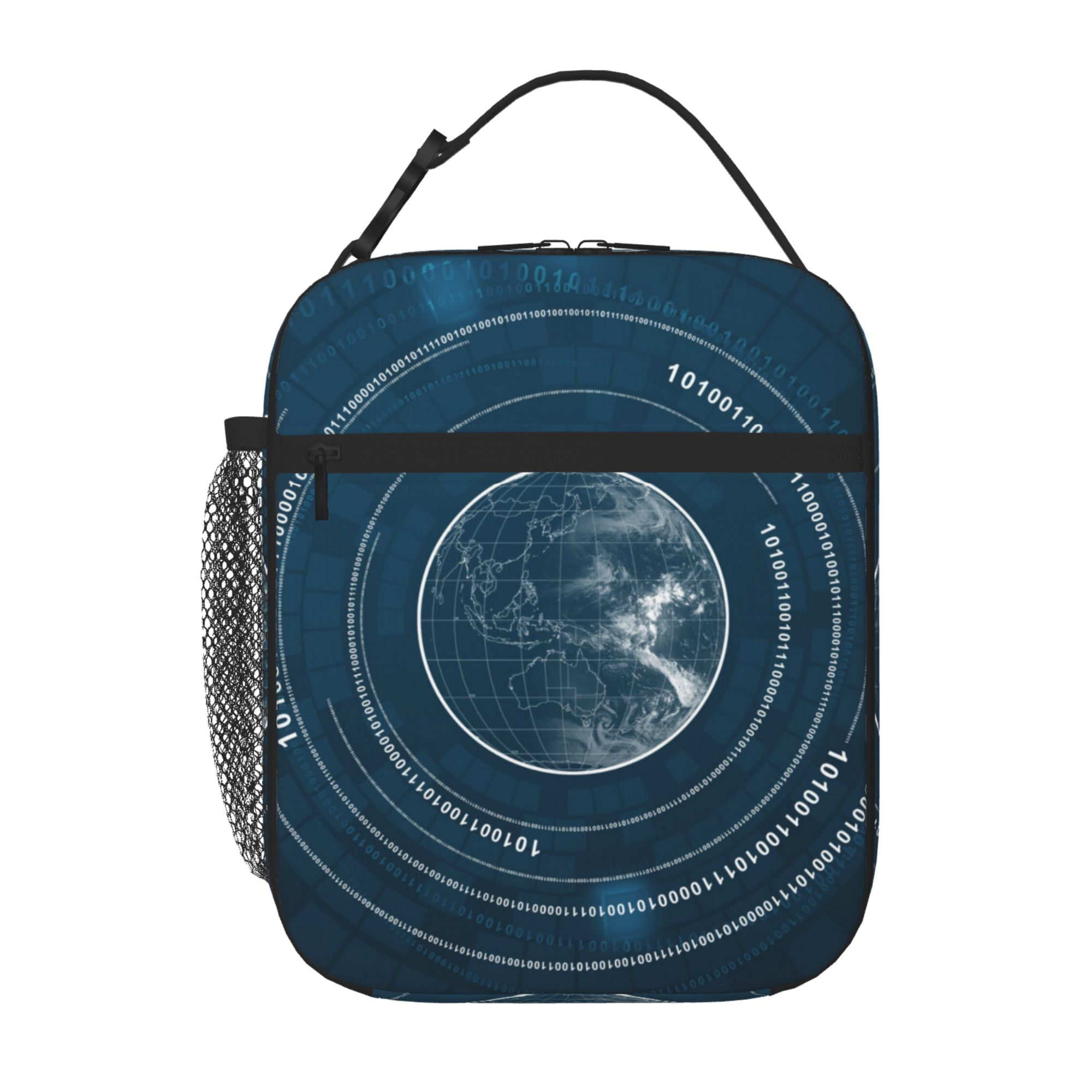 TEQUAN Portable Lunch Bag, Abstract Geometric World Map Pattern ...