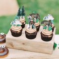 16PCS Adventure Theme Cupcake Toppers Wooden Forest Mountain Cake ...