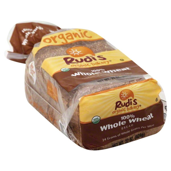 Rudi's Organic Bakery 100% Whole Wheat Sliced Bread, 20 oz - Walmart ...