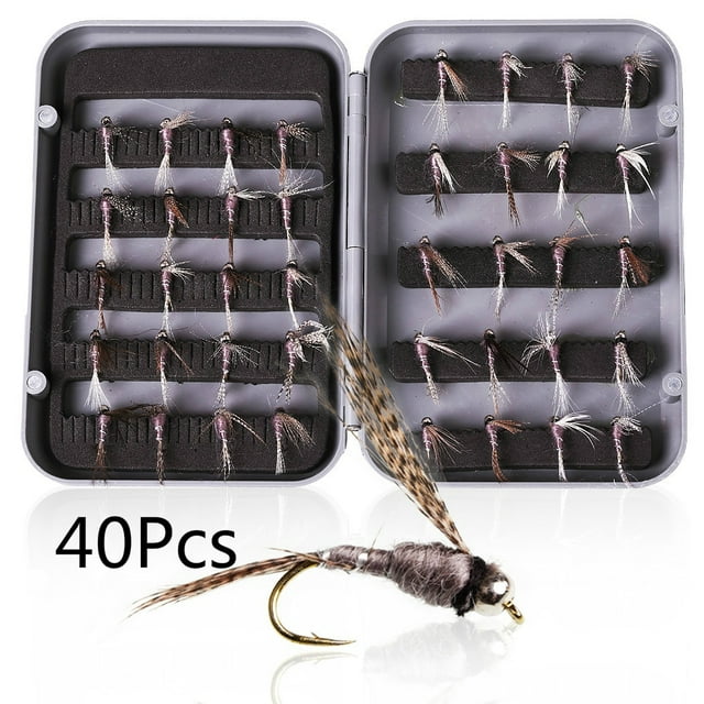 Sougayilang Multiple Fly Fishing Lures Portable Fly Fishing Baits Set ...