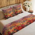 Bed Runner for King Size Bed, Red Orange Green Forest 3 Pcs Bedding ...