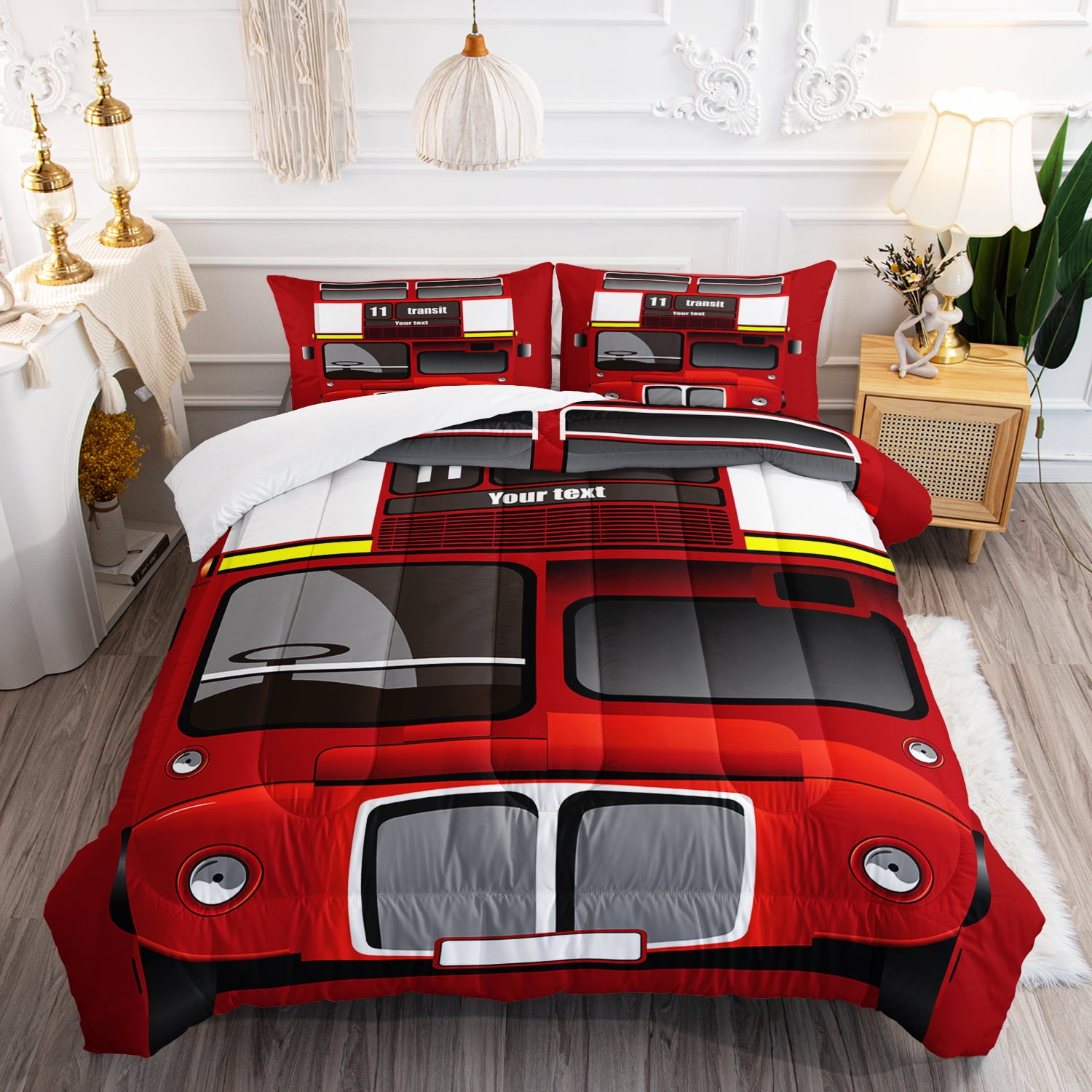 Hosima 3-Piece 3D Digital Comforter With Pattern Composed Of Multiple ...