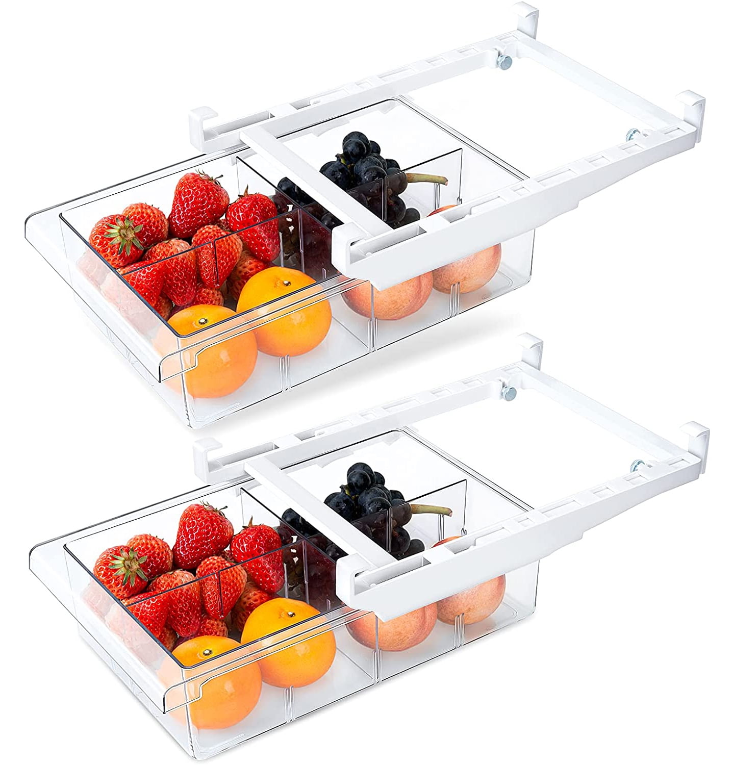 Clear Fridge Drawer Organizer Box, Refrigerator Pull-Out Storage Bins ...