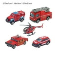 Fire Truck Toy Set, 5 Pack Emergency Rescue Vehicles, Kids Pull Back ...