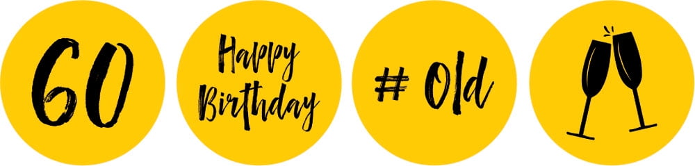 Darling Souvenir chocolate Labels 60th Birthday Stickers Pack of 190 ...