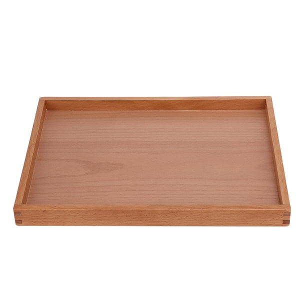Rectangle Wooden Tea Cup Tray Coffee Plate Holder Snack Serving ...