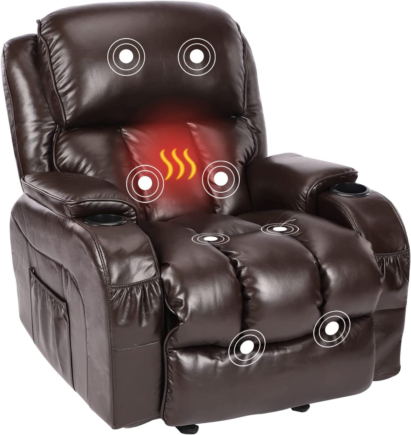 Bosmiller Massage Rocker Recliner Chair with Vibration Massage and Heat ...