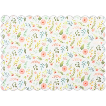 Paper Placemats for Dining Table - Disposable Scalloped Edges Color ...