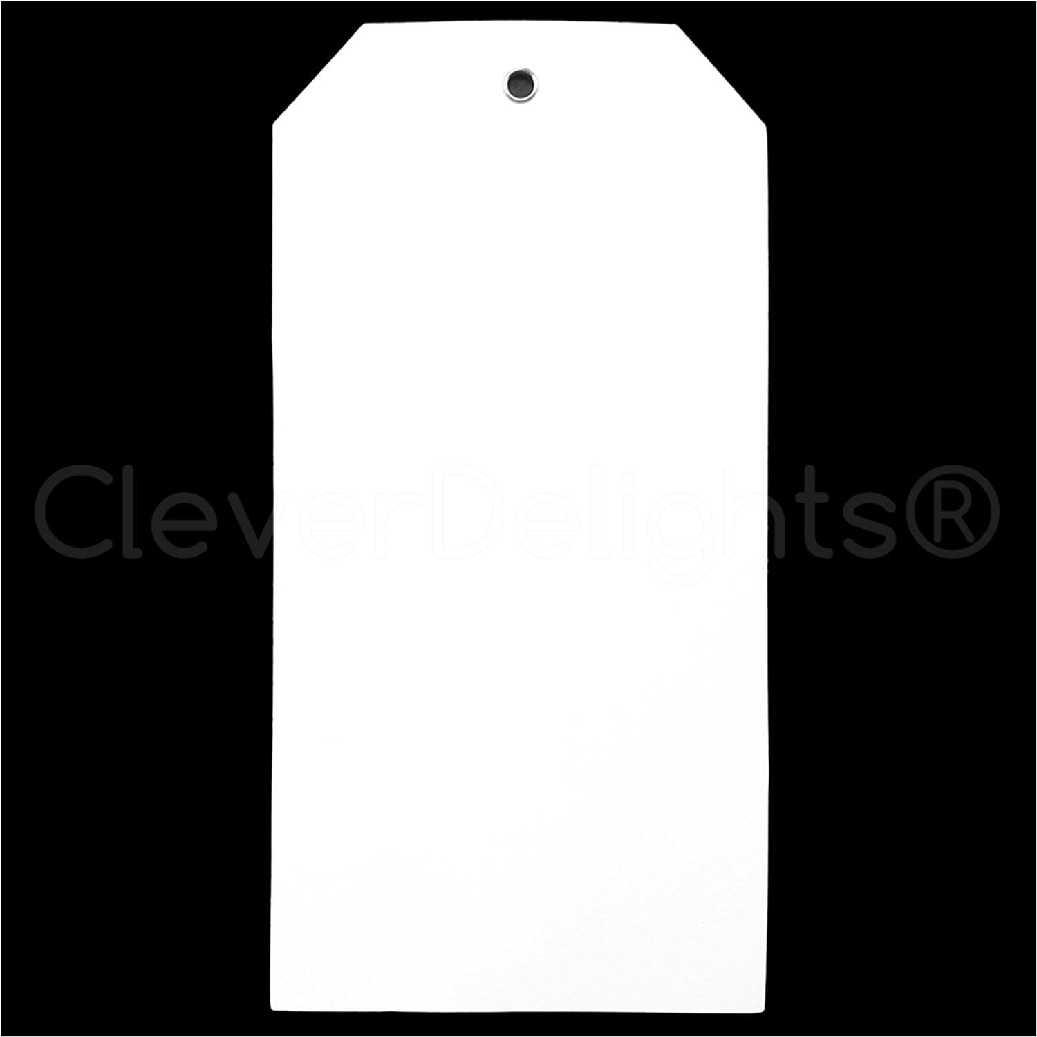 100 Pack - CleverDelights Large White Plastic Tags - 6.25" x 3.125 ...