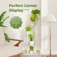 Bamworld Tall Indoor Outdoor Plant Stand 4-Tier Metal Corner Flower Pot ...