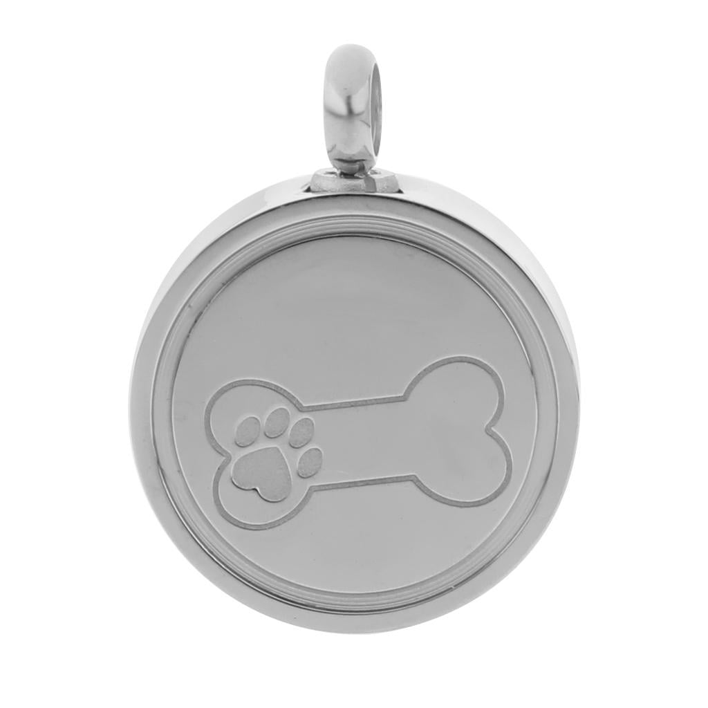 Waterproof Stainless Steel Round Paw Print Urn Cremation Memorial ...