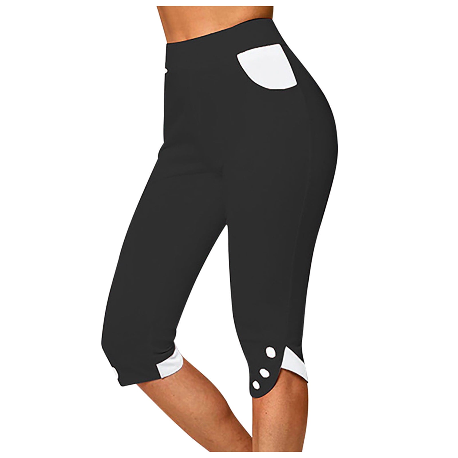 Click here for Timegard Capri Pants For Women High Waist Slim Sho... prices