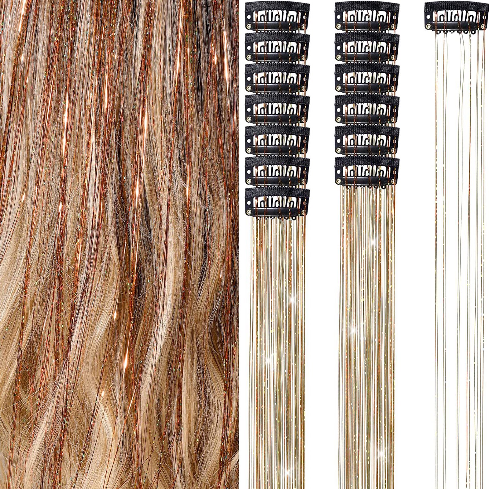 Click here for Tfixol 6pcs Clip In Hair Tinsel Set 19.6 Inch Fair... prices
