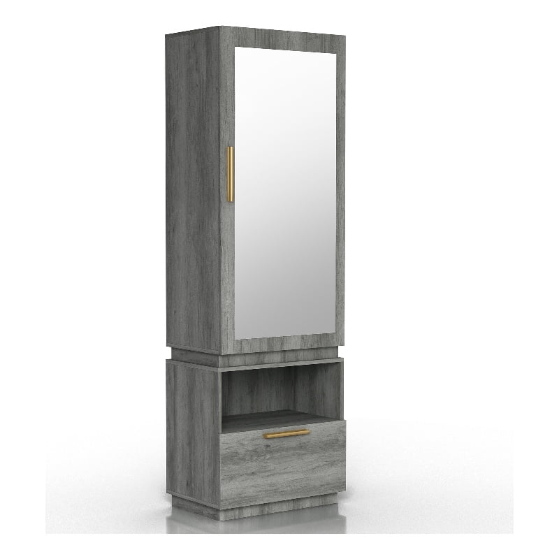 Furniture of America Jinx Wood 1-Drawer Armoire in Vintage Gray Oak ...