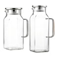 AOOOWER Practical Glass Pitcher With Easy Pouring Spout And Secure ...