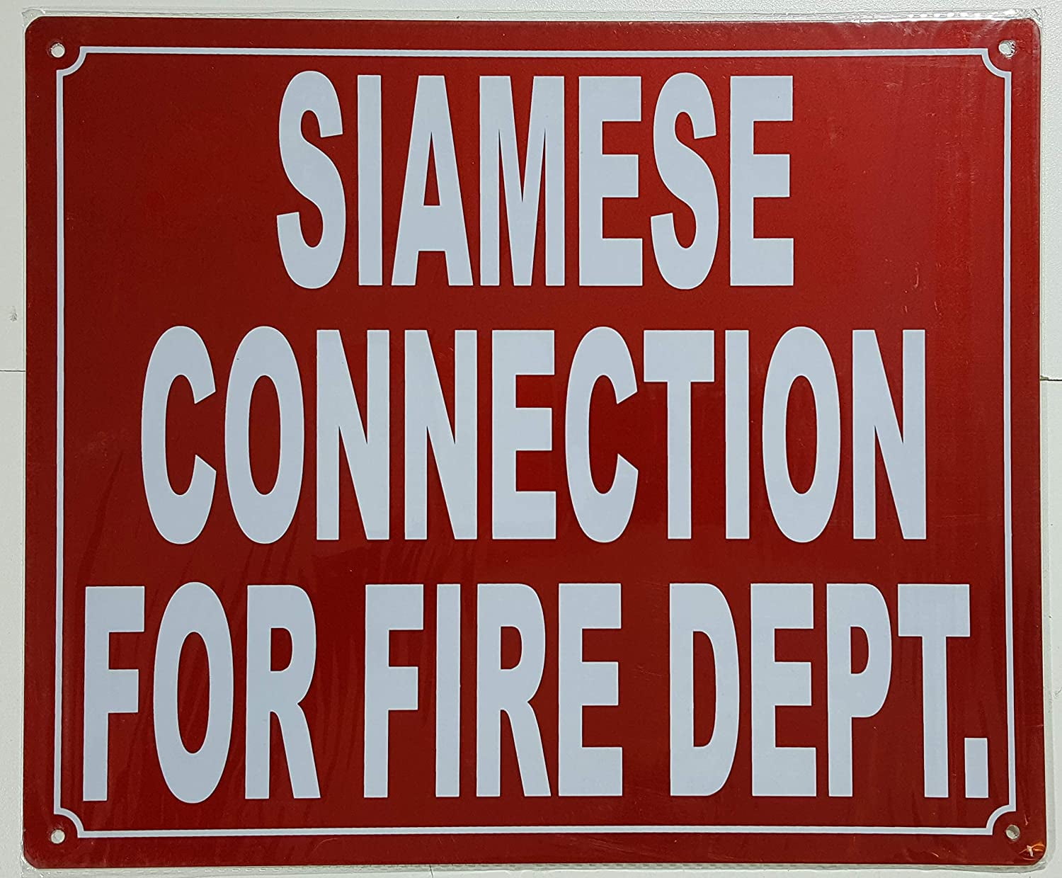 Siamese Connection for FIRE Department Sign (Reflective,Aluminum, RED ...