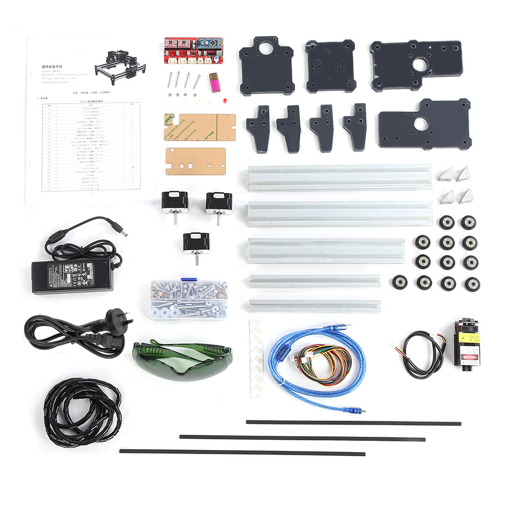 100-240VAC 1.6W DIY Mini Desktop Engraving Cutting Machine Printer Kit ...