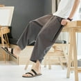 Czhgkm Mens Clothing Summer Cropped Trousers Mens Thin Casual Pants