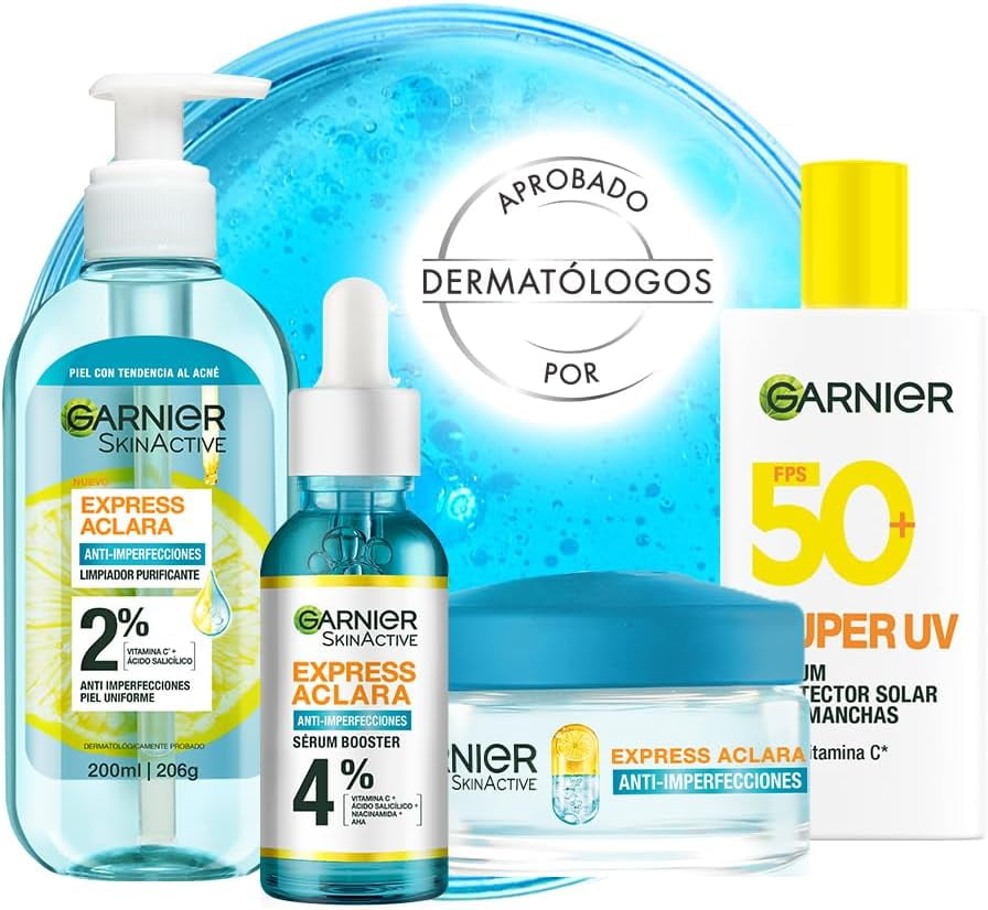 Kit Garnier Express Anti-Imperfecciones para Piel Grasa con Limpiador ...